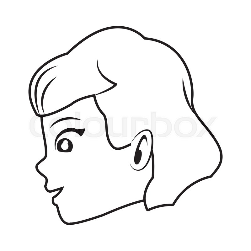 Woman Side Face Cartoon