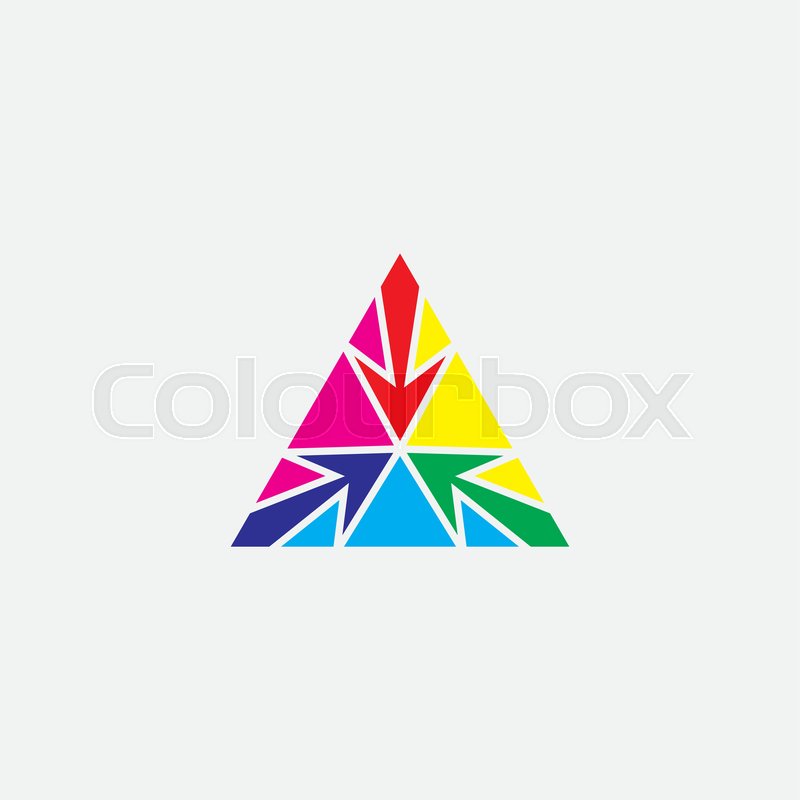 Colorful triangle cmyk and rgb mix ... | Stock vector | Colourbox