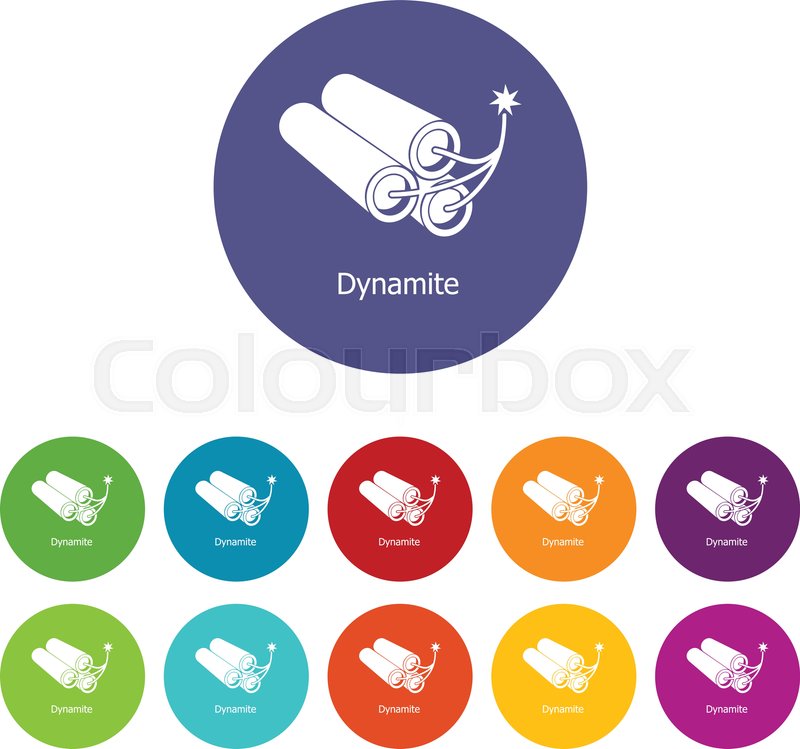 Dynamite icons color set vector for ... | Stock vector | Colourbox