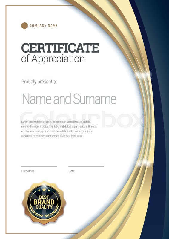 Certificate Template Background With Stock Vector Colourbox - Bank2home.com