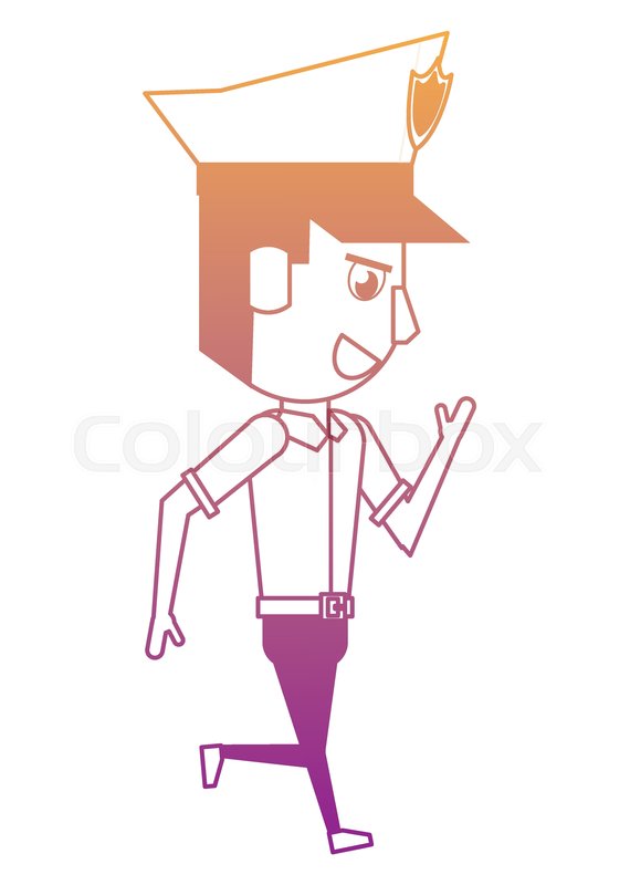Police officer walking cartoon vector ... | Stock vector | Colourbox