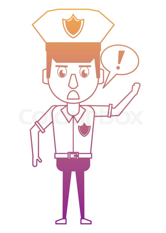 Police officer calling attention ... | Stock vector | Colourbox