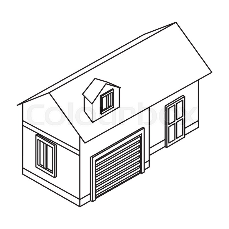 Simple Isometric House Drawing