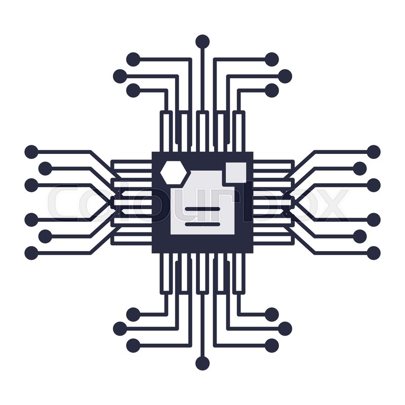 Microchip Technology Symbol In Black Stock Vector Colourbox