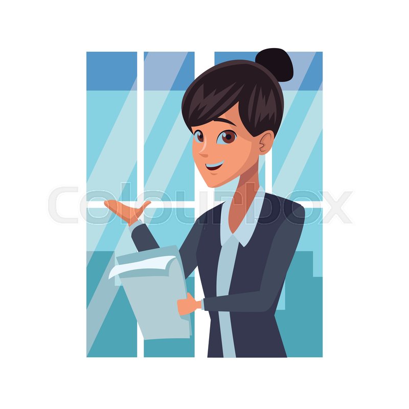 Executive businesswoman in front ... | Stock vector | Colourbox