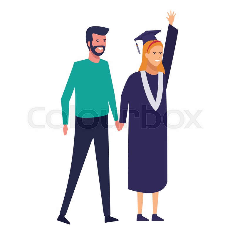 Father with daughter cartoons isolated ... | Stock vector | Colourbox