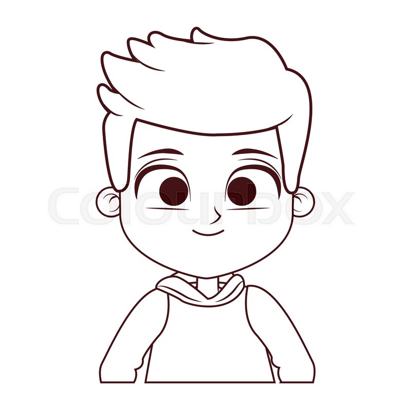 Happy Boy Clipart Black And White