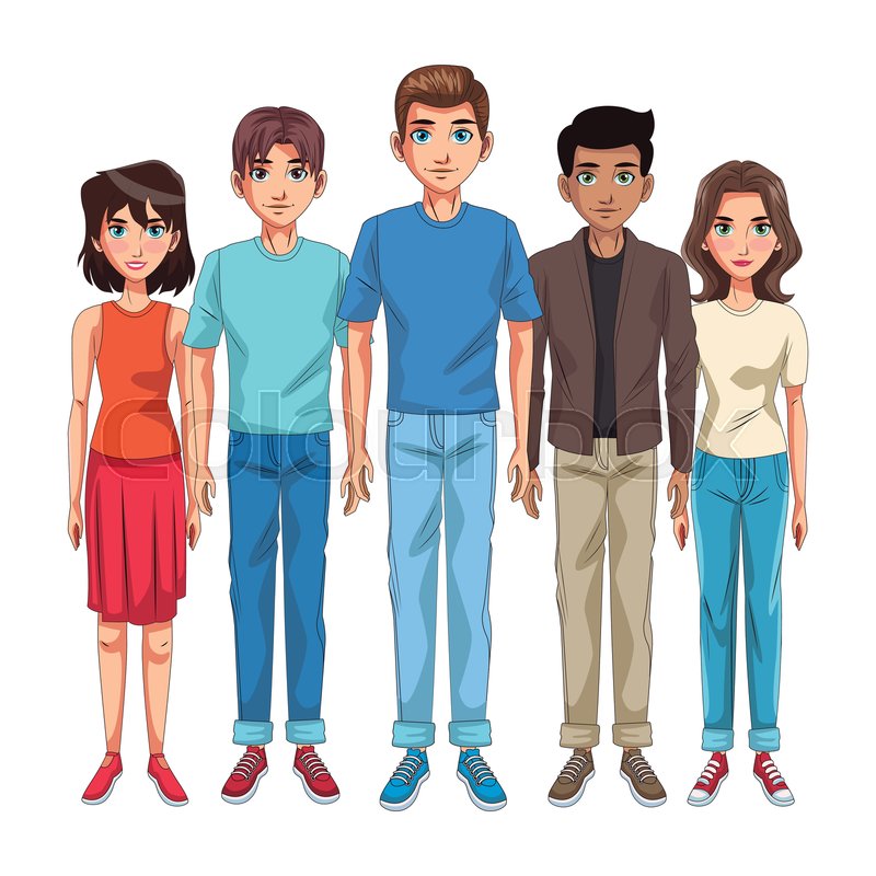 Group Of Cartoon Friends