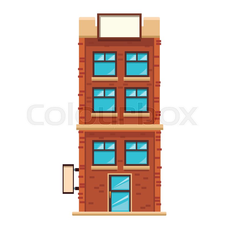 Apartments building cartoon vector ... | Stock vector | Colourbox