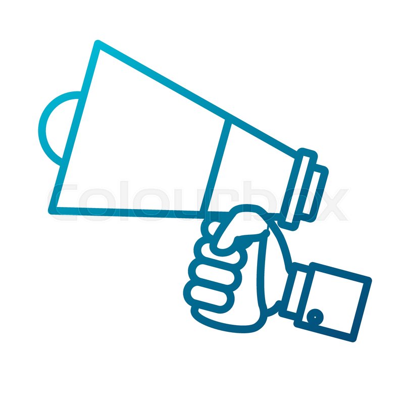 Hand with bullhorn icon vector ... | Stock vector | Colourbox