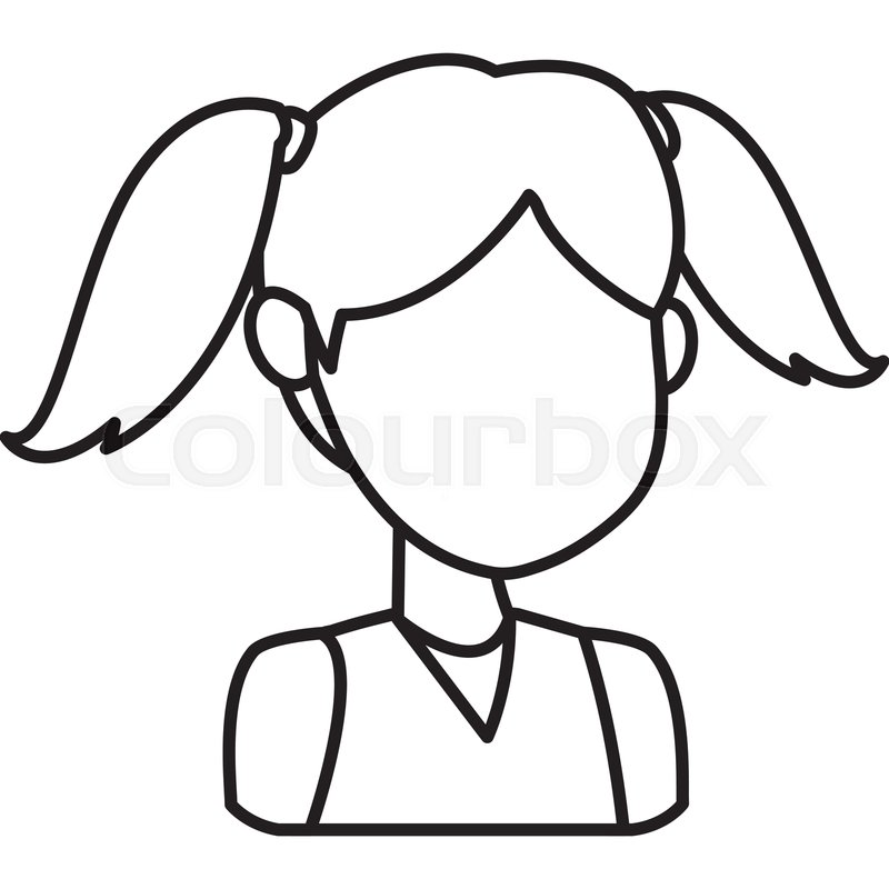 Girl faceless cartoon icon vector ... | Stock vector | Colourbox