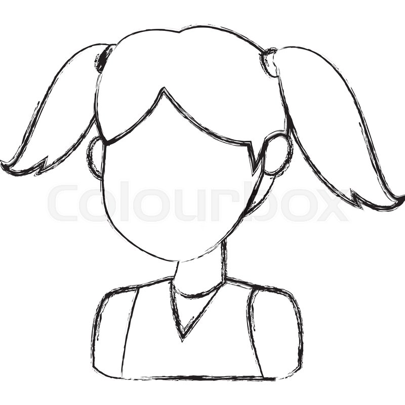 Girl faceless cartoon icon vector ... | Stock vector | Colourbox