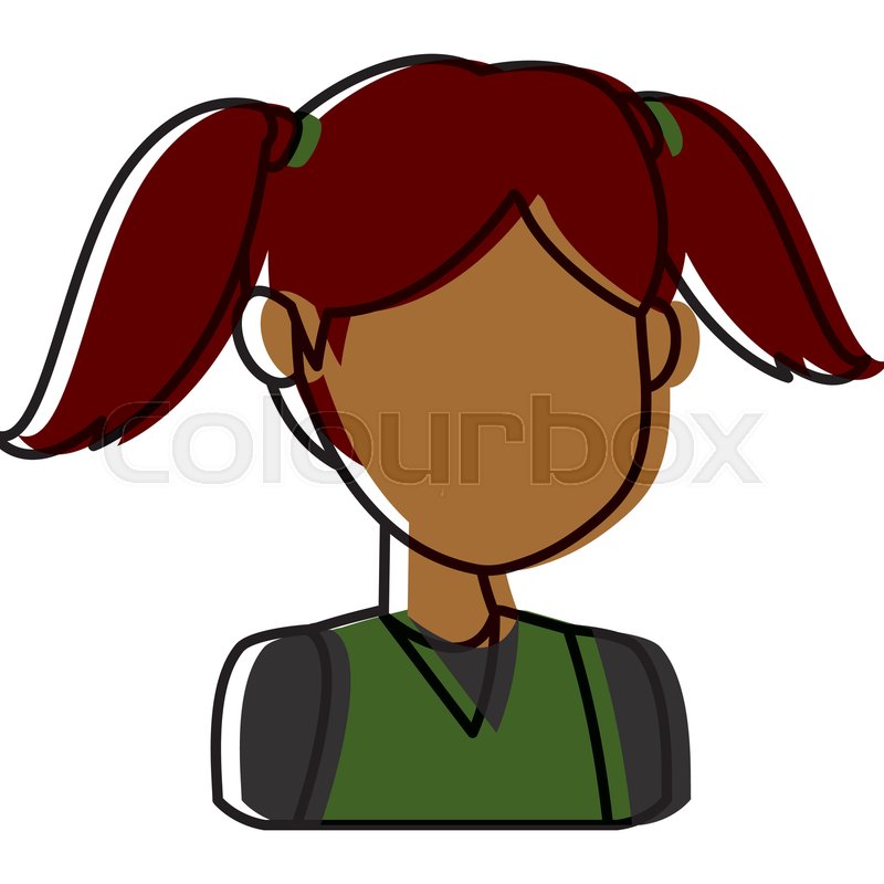 Girl faceless cartoon icon vector ... | Stock vector | Colourbox