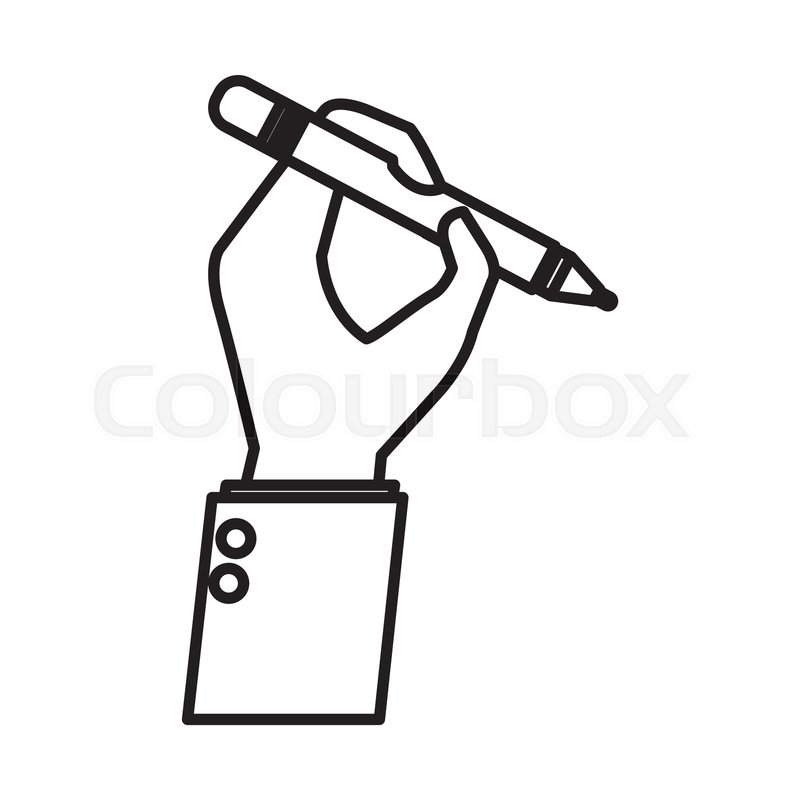 Hand holding a pen icon vector ... | Stock vector | Colourbox