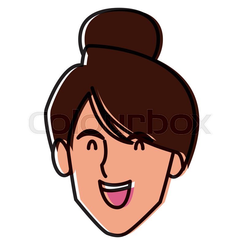 Woman face smiling cartoon icon vector ... | Stock vector | Colourbox