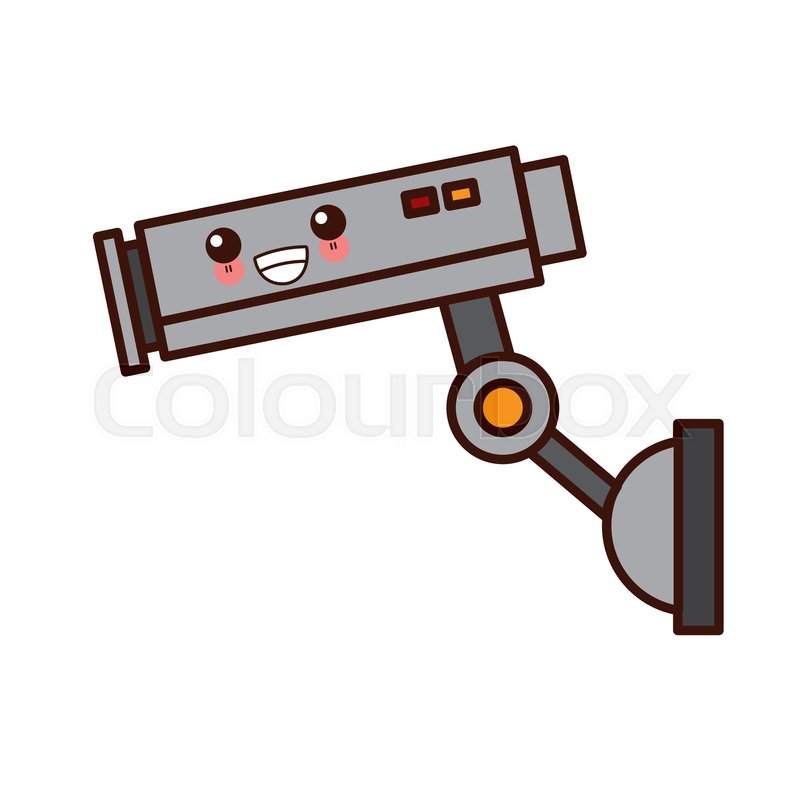 Surveillance camera symbol cute kawaii ... | Stock vector | Colourbox