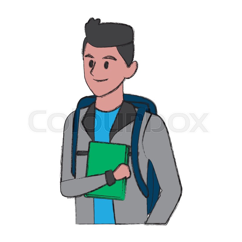 Young man student cartoon icon vector ... | Stock vector | Colourbox