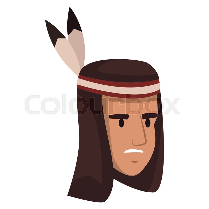 American indian face icon vector ... | Stock vector | Colourbox