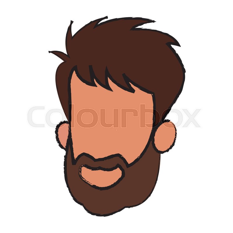 Face man male bearded character image ... | Stock vector | Colourbox