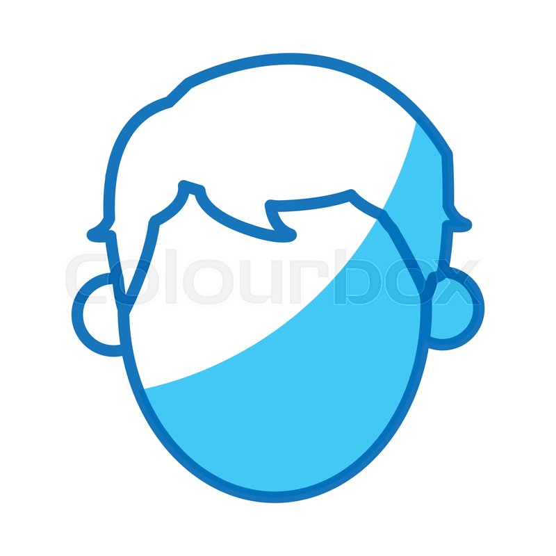 Blue outline head no face man vector ... | Stock vector | Colourbox