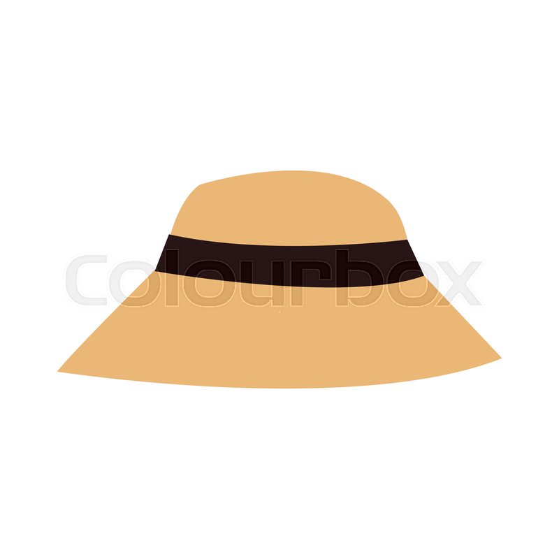 Beautiful hat summer sun floppy image ... | Stock vector | Colourbox