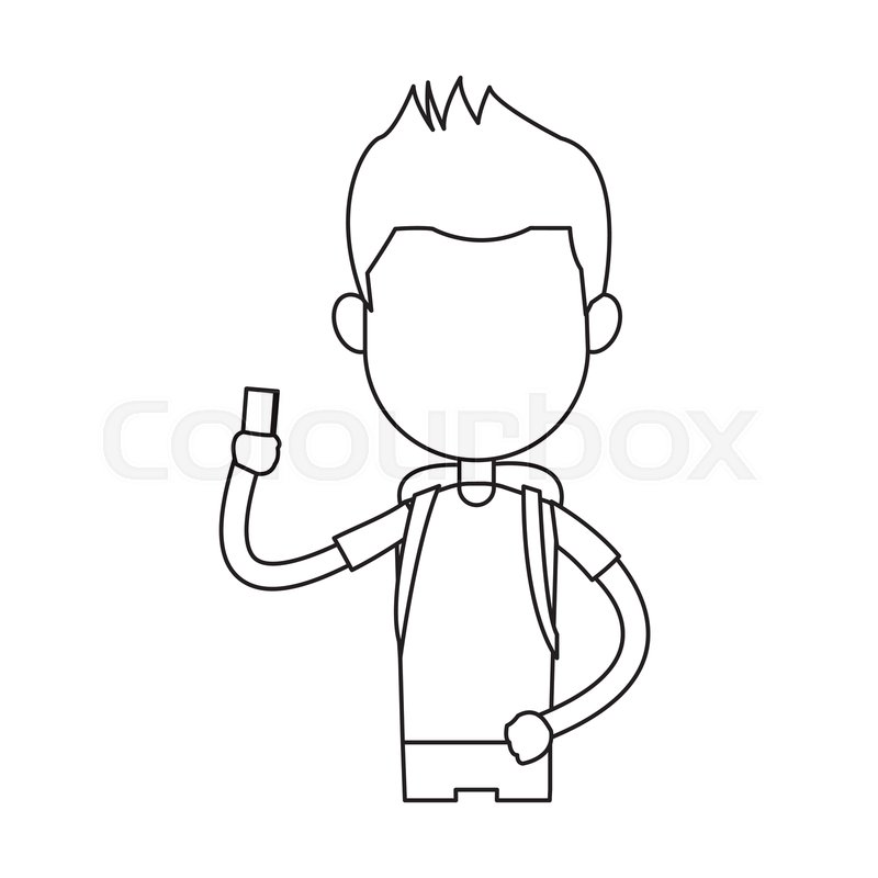 Cartoon young boy student avatar ... | Stock vector | Colourbox