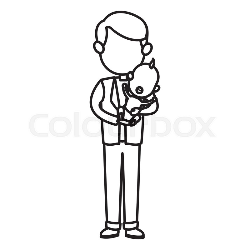 Father And Baby Drawing