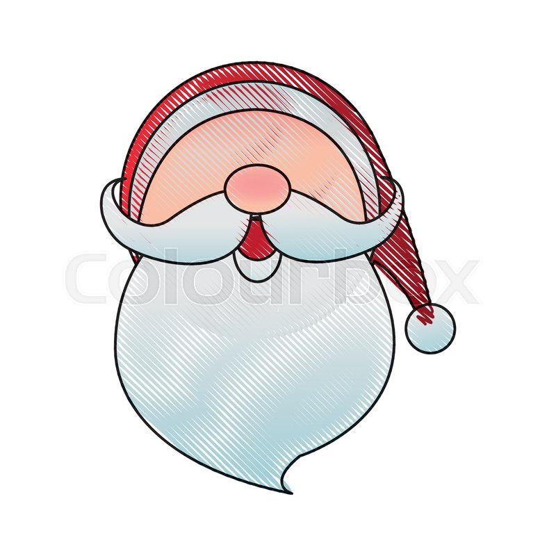 Santa claus character head white beard ... | Stock vector | Colourbox