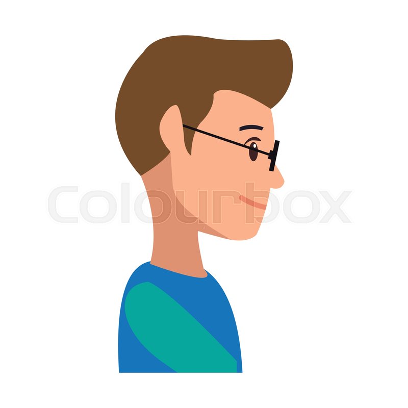 Profile young man cartoon people image ... | Stock vector | Colourbox