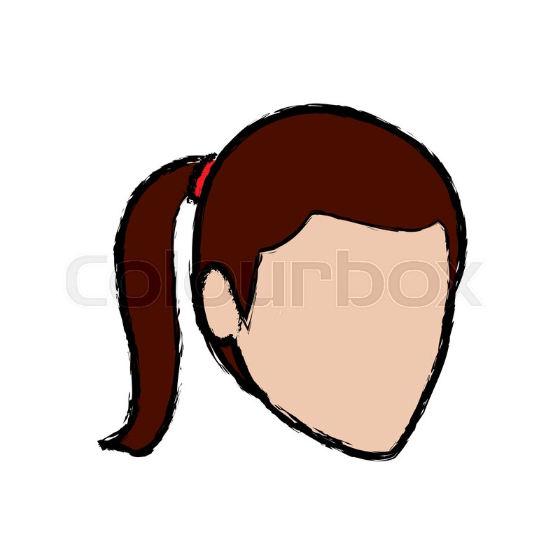 Girl student face cartoon people head ... | Stock vector | Colourbox