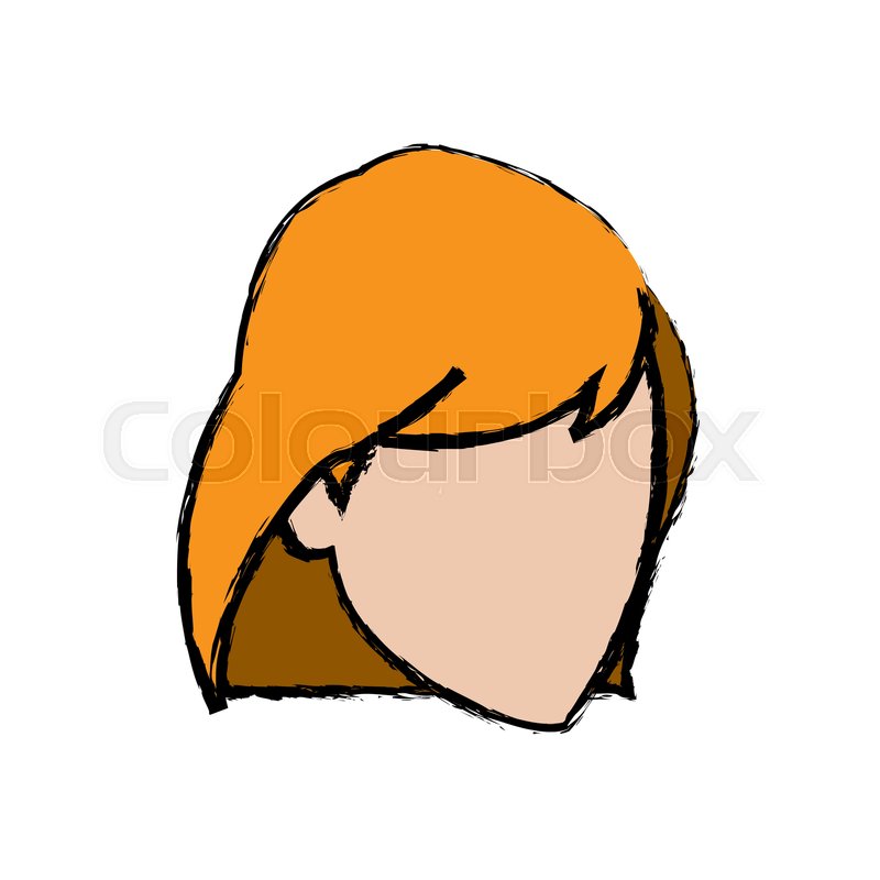 Girl student face cartoon people head ... | Stock vector | Colourbox