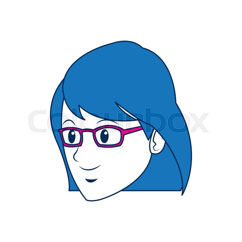 Girl student face cartoon people head ... | Stock vector | Colourbox