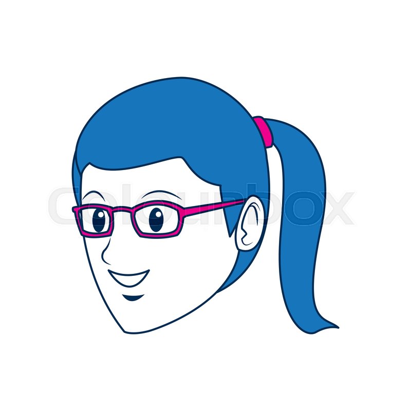 Girl student face cartoon people head ... | Stock vector | Colourbox