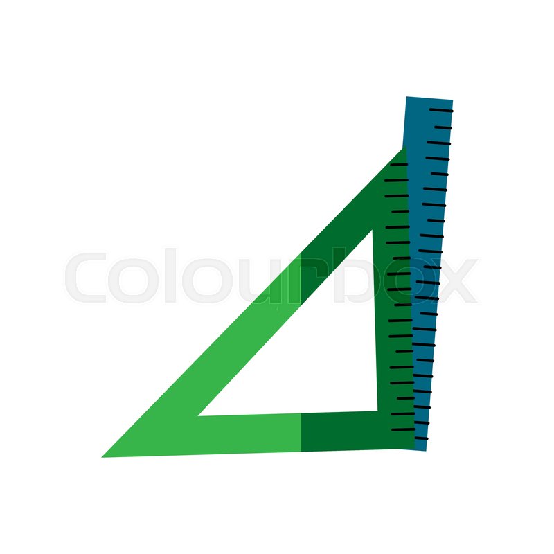 Ruler and triangle ruler measure ... | Stock vector | Colourbox