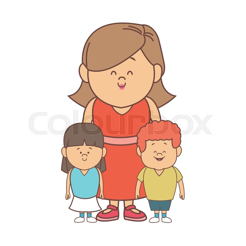 Cute cartoon illustration of mother ... | Stock vector | Colourbox