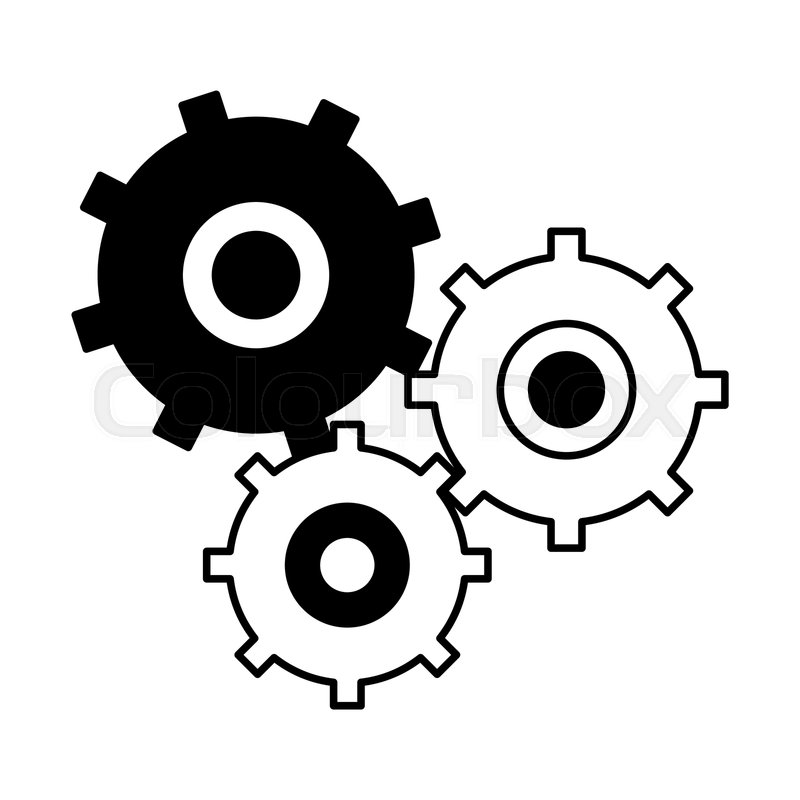 Gears symbol concept of motion and ... | Stock vector | Colourbox