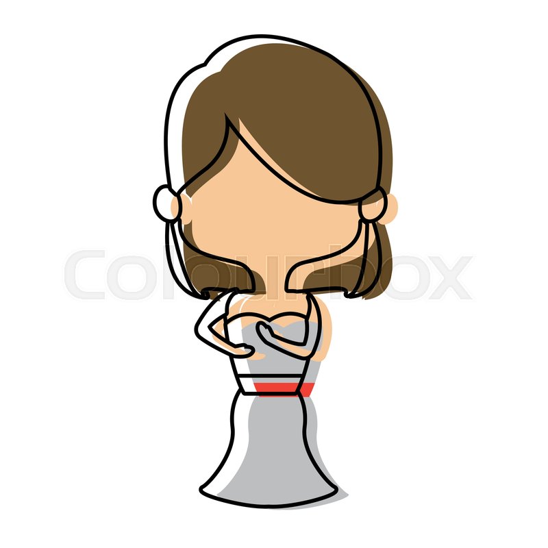 Cute cartoon woman pretty elegant ... | Stock vector | Colourbox