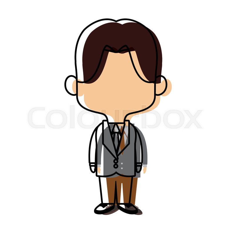 Cute man cartoon standing formal ... | Stock vector | Colourbox