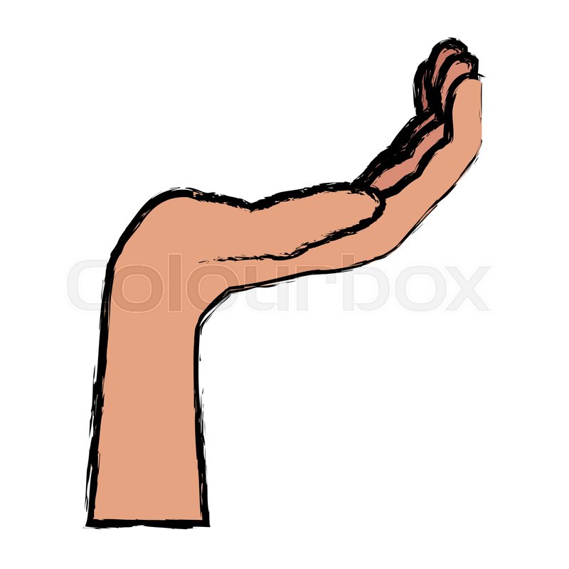 Human hand help take in gesturing ... | Stock vector | Colourbox