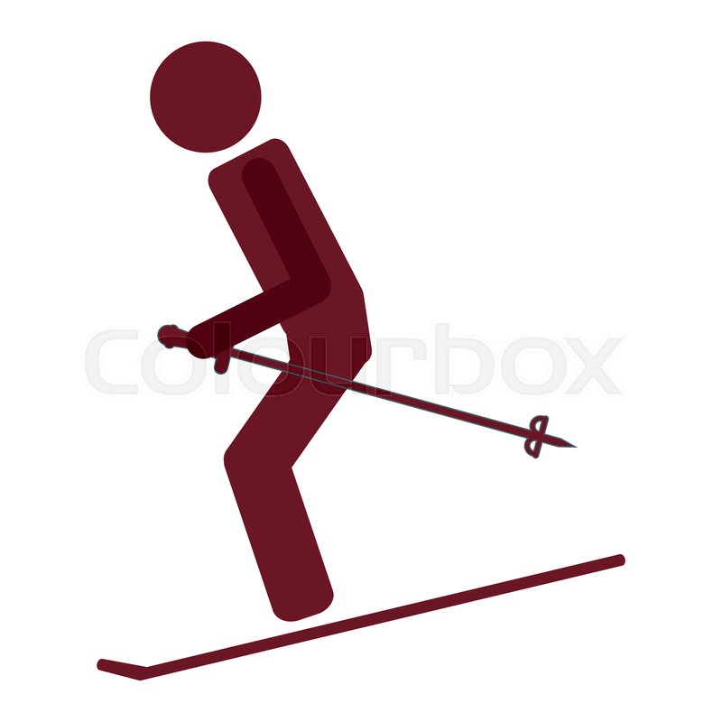Flat design pair of skiing pictogram ... | Stock vector | Colourbox