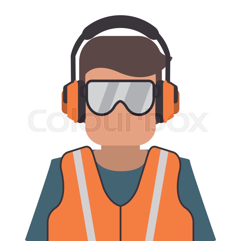 Flat design industrial worker icon ... | Stock vector | Colourbox