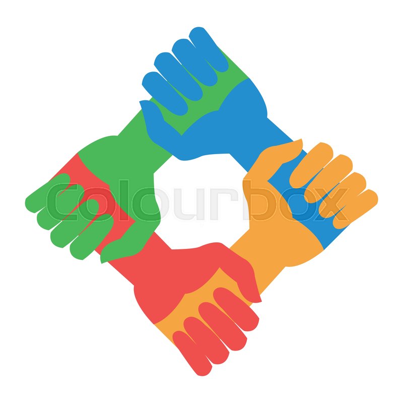 Flat design community hands icon ... | Stock vector | Colourbox