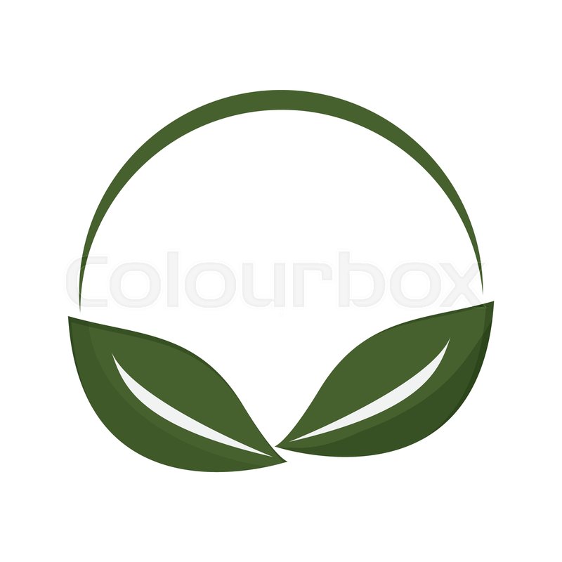 Flat design green leaf emblem icon ... | Stock vector | Colourbox