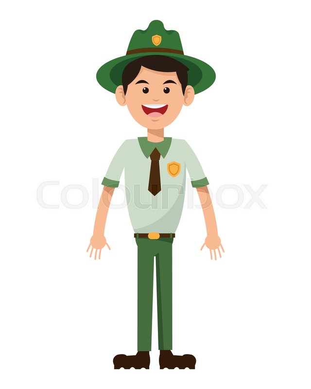 Flat design park ranger icon vector ... | Stock vector | Colourbox