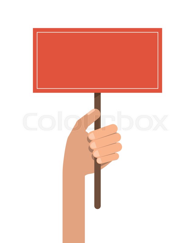 Flat design hand holding sign icon ... | Stock vector | Colourbox