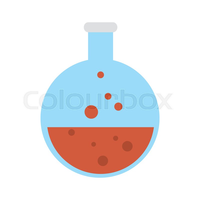 Flat design round bottom flask icon ... | Stock vector | Colourbox