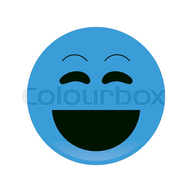 Flat design laughing emoticon icon ... | Stock vector | Colourbox