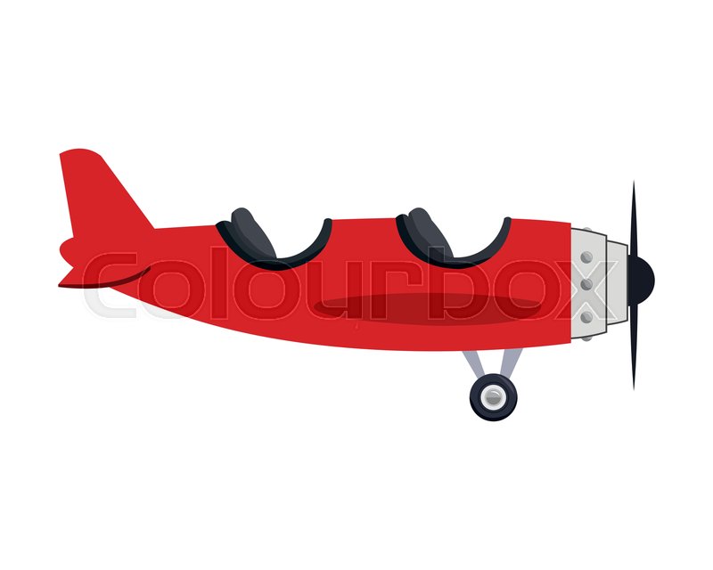Flat design airplane two cabin icon ... | Stock vector | Colourbox