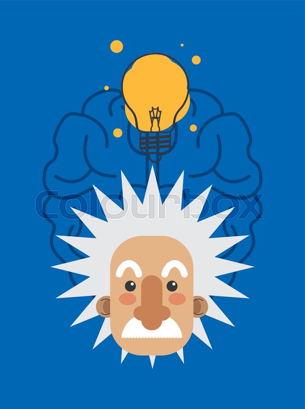 Albert einstein and brain icon image ... | Stock vector | Colourbox