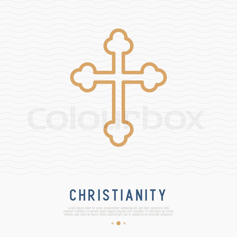 Christian cross thin line icon. Modern ... | Stock vector | Colourbox